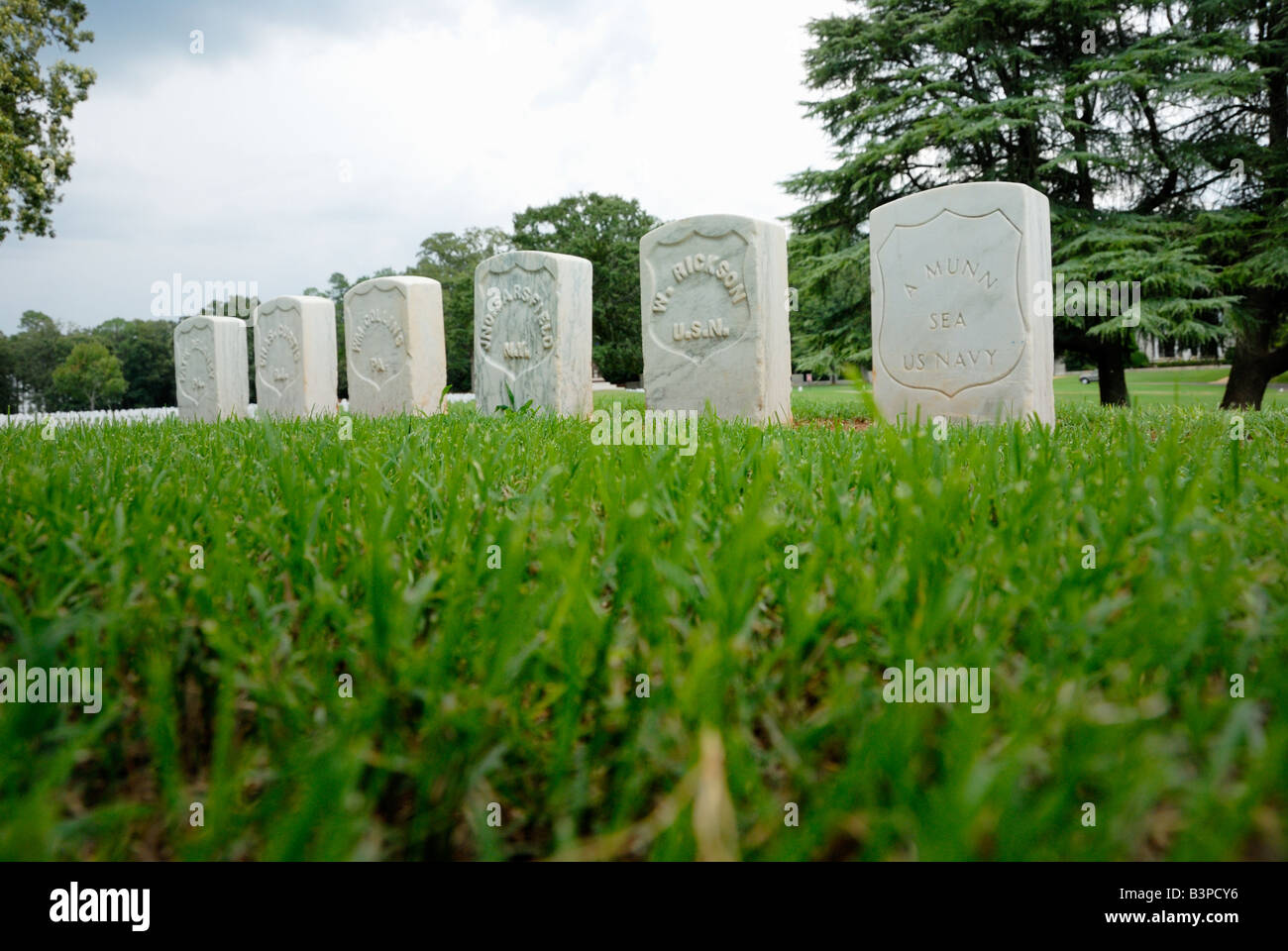 Raiders tombstones, Andersonville National Cemetery Stock Photo - Alamy