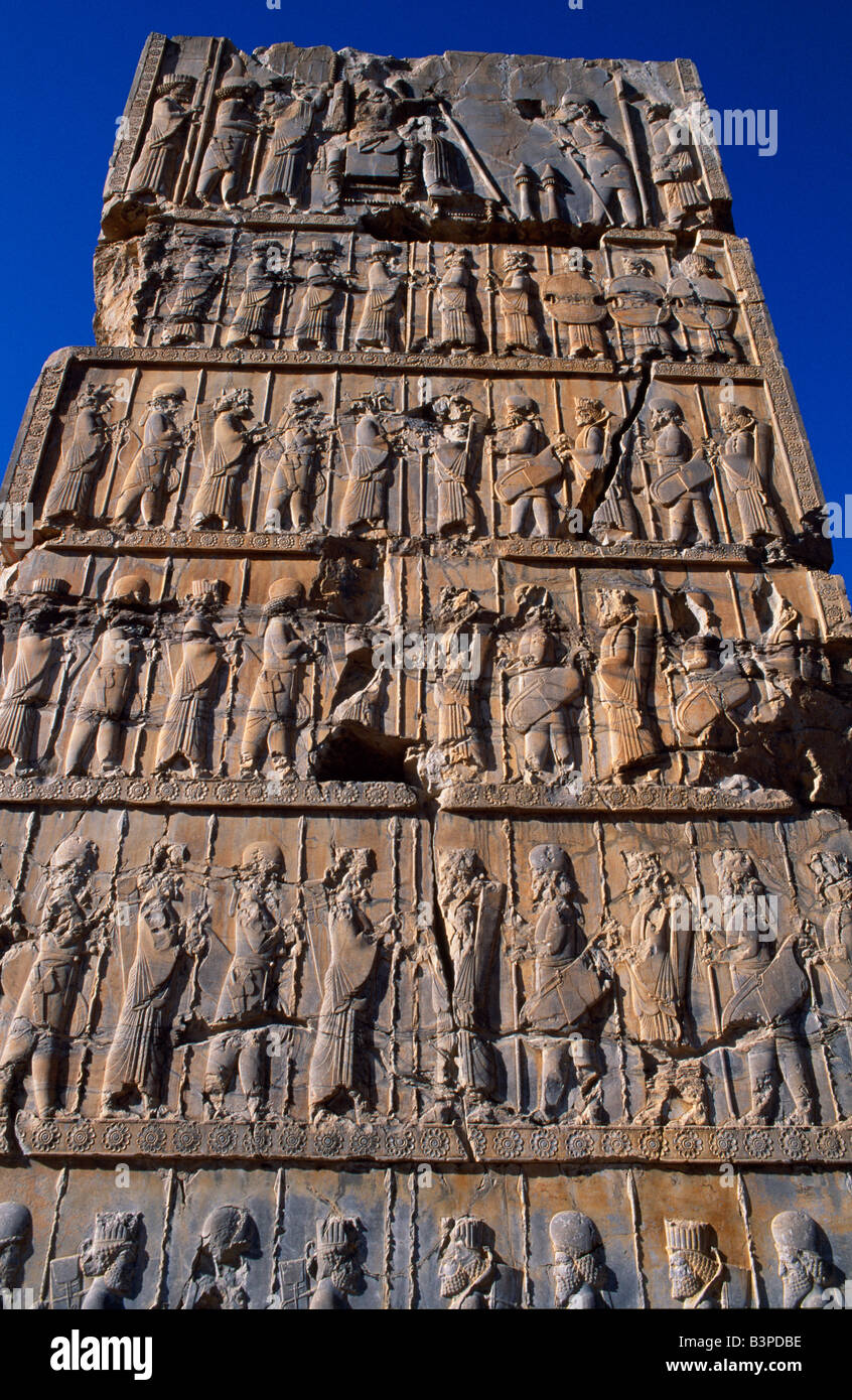 Iran, Persepolis. The Hundred Column Palace, this relief illustrating ...