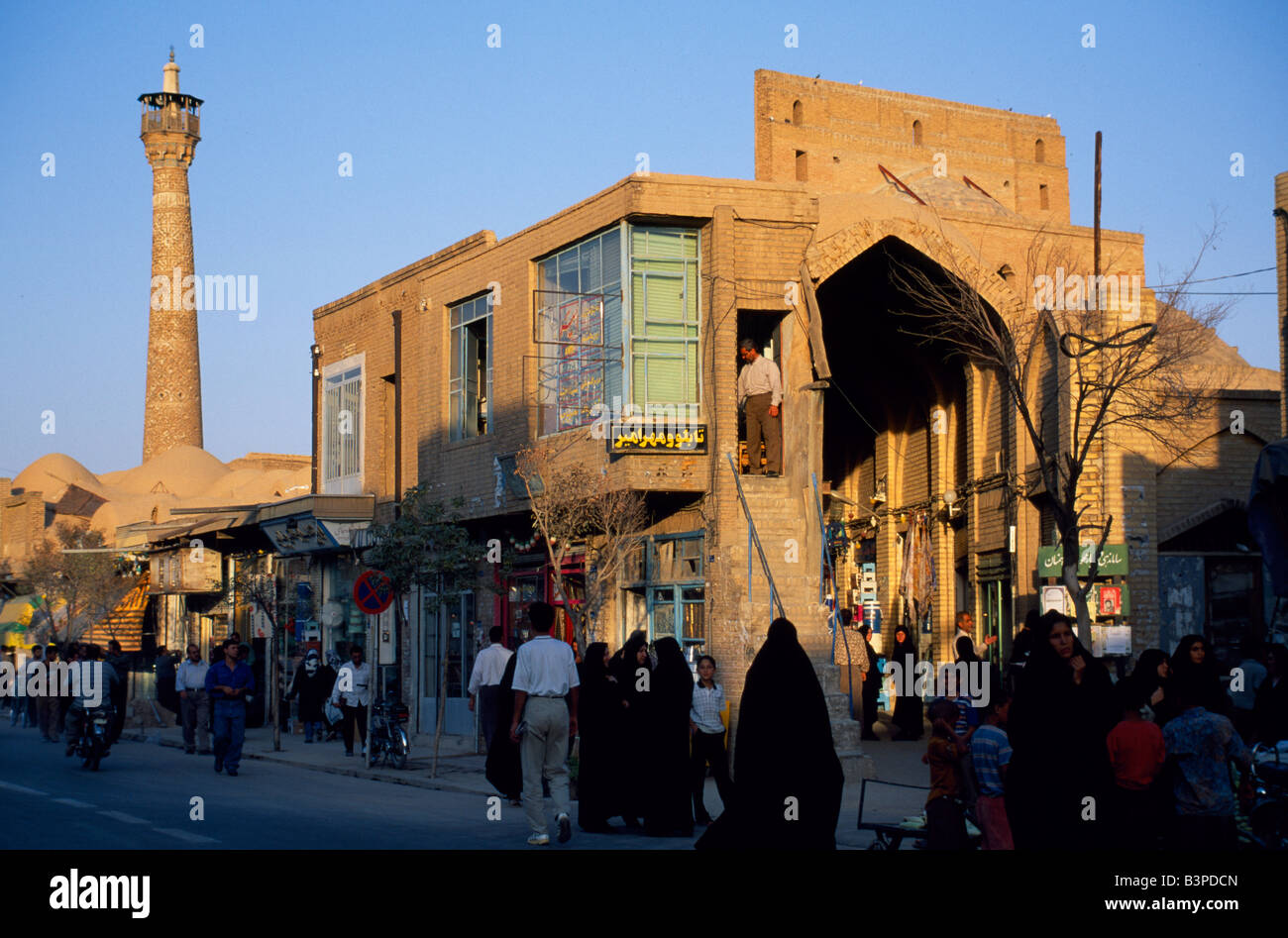 Masjed-e Jame minaret and bazaar, Semnan, Semnan Province, Iran. Seljuk ...