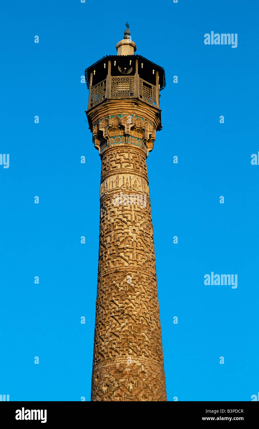Masjed-e Jame minaret and bazaar, Semnan, Semnan Province, Iran. Seljuk ...