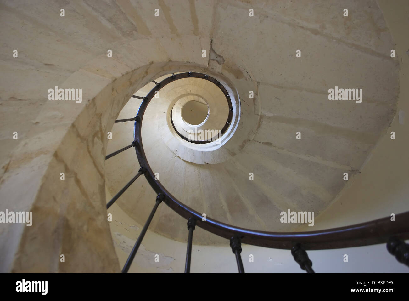Old Spiral Staircase In An Old House Stock Photo Alamy