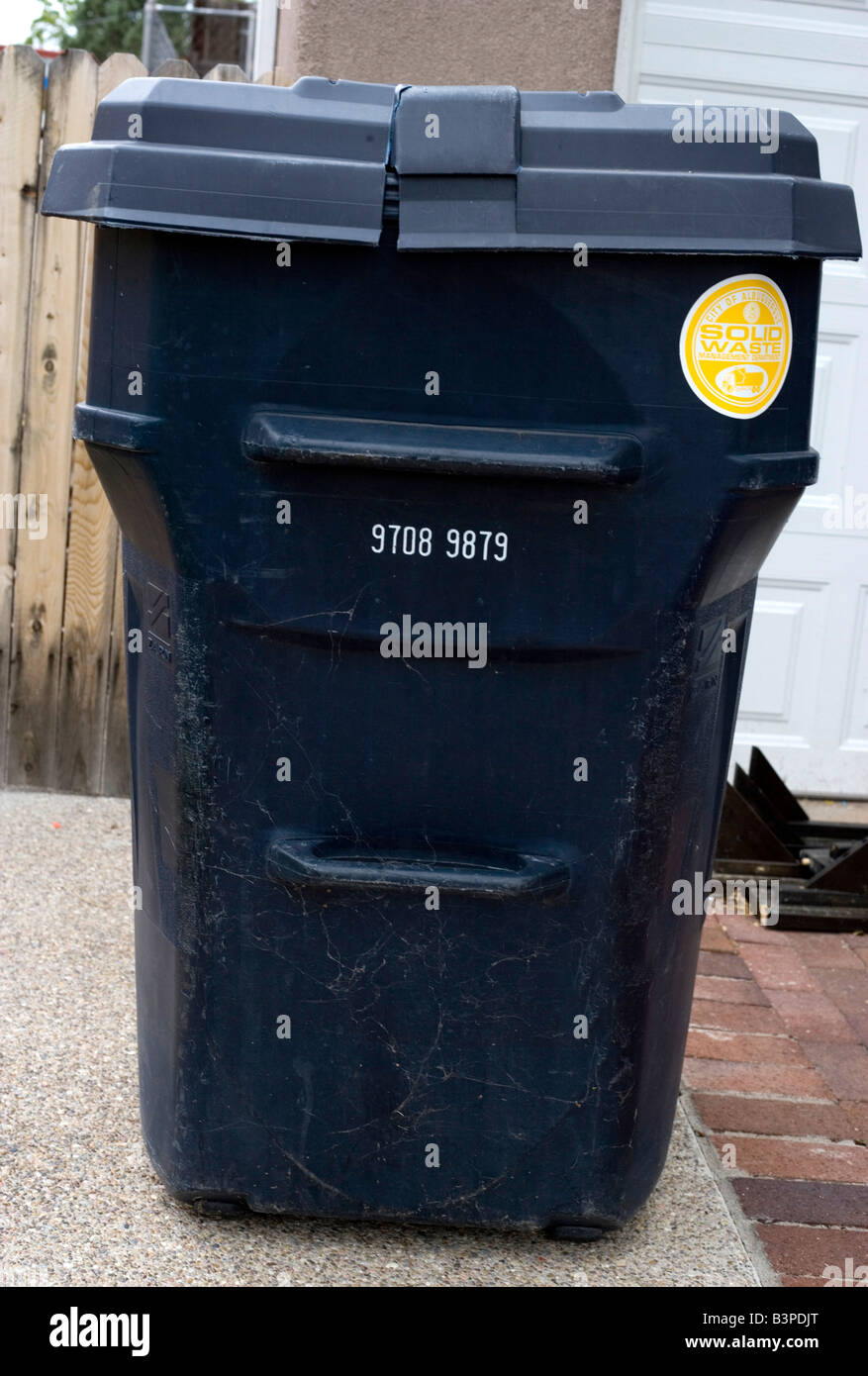 solid waste symbol trash garbage can united states city plastic Stock ...