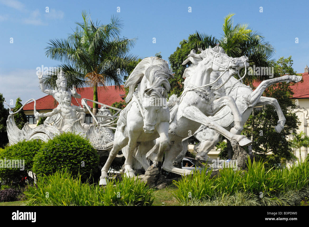 Statues from Balinese mythology in Gianyar, Bali, Indonesia Stock Photo ...