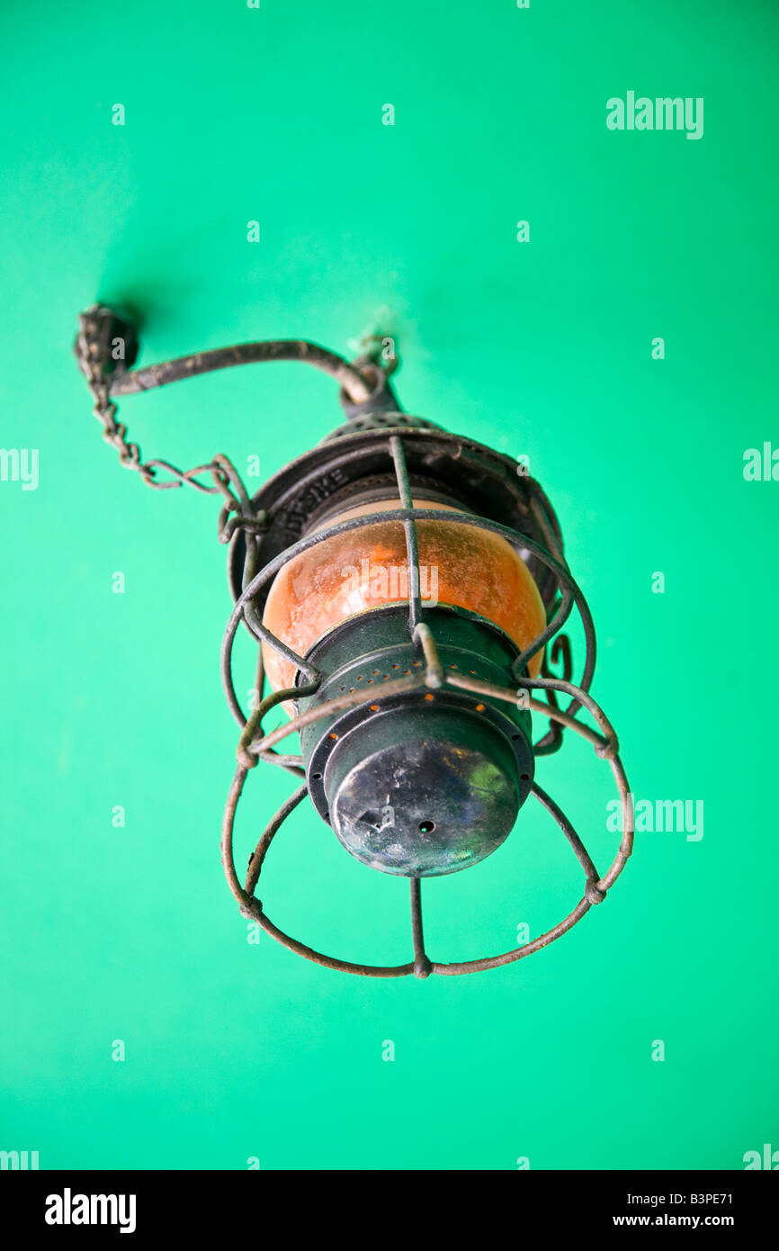 Antique electric light in ceiling of railway carriage Stock Photo - Alamy