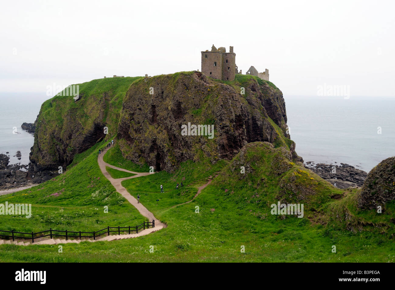 Dunnottar Castle, castle ruins in front of the panoramic view of the ...