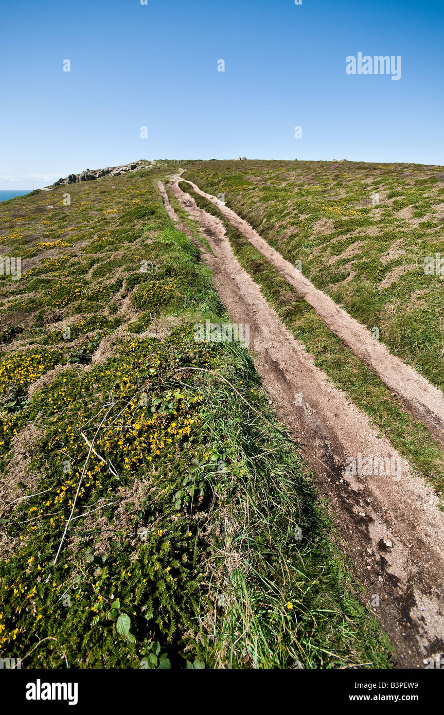 Erosion of the coastal path in Cornwall Stock Photo - Alamy