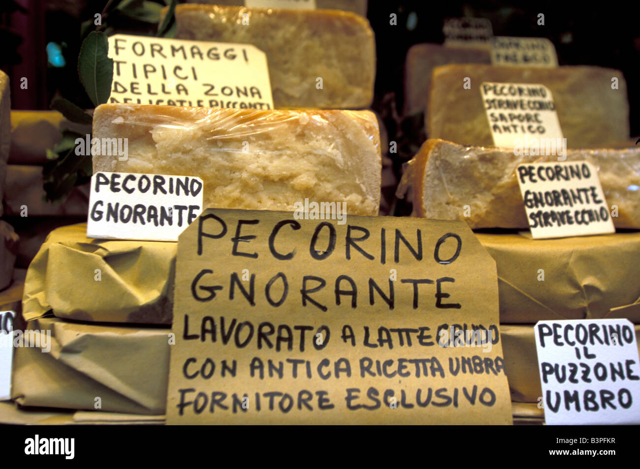 Pecorino Gnotante cheese, Dai Fratelli food shop, Orvieto, Umbria ...