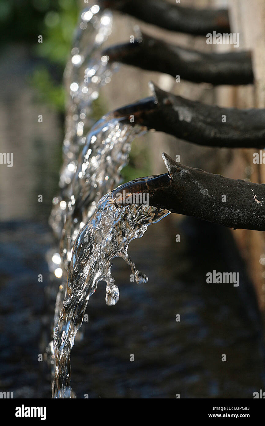 Peschiera tank with Fiora River's water, Santa Fiora, Monte Amiata area ...