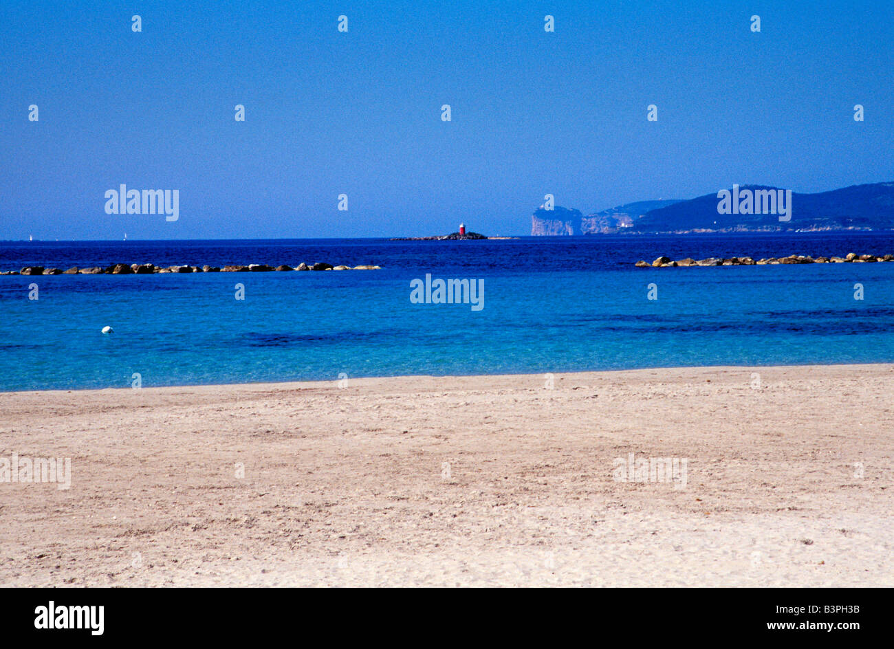 Landscape from the beach, Alghero, Sardinia, Italy Stock Photo - Alamy