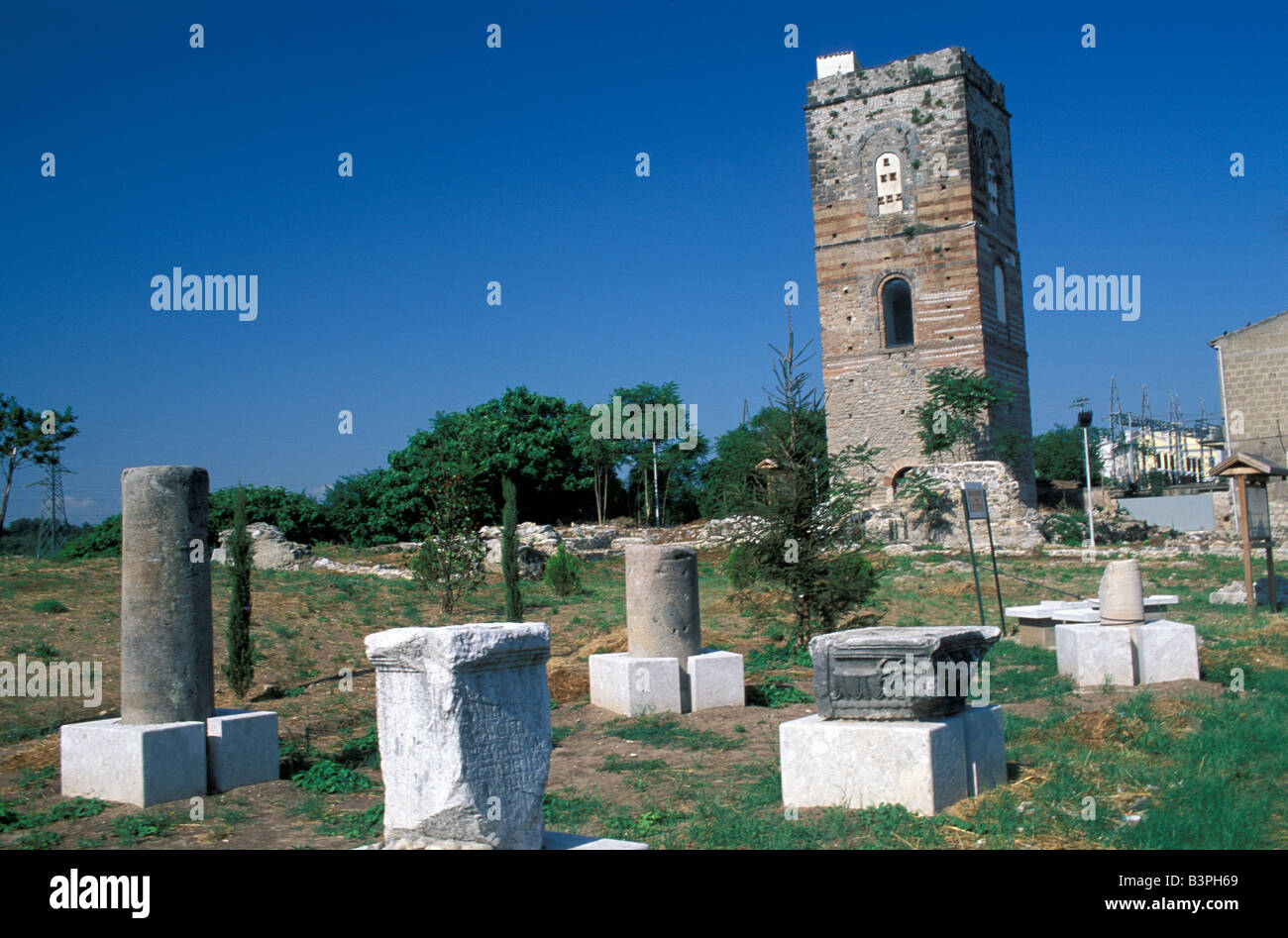 Medieval tower, Telese Terme, Campania, Italy Stock Photo - Alamy