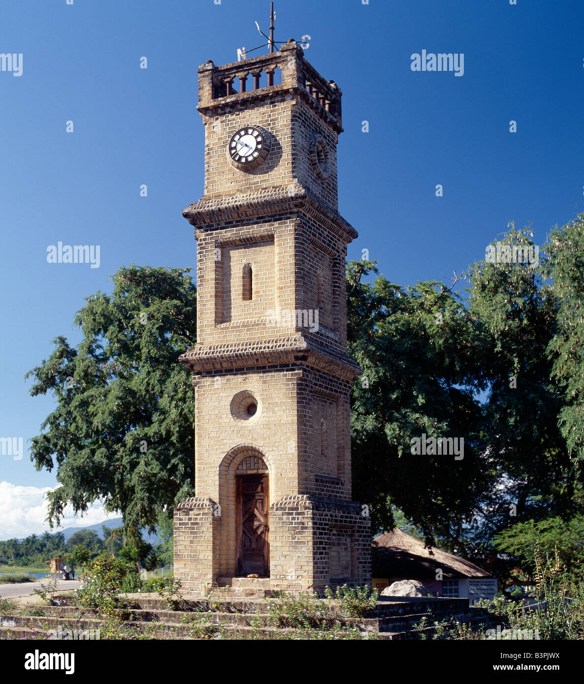 Malawi, Mangochi, Central Malawi. The Queen Victoria Clock Tower at ...