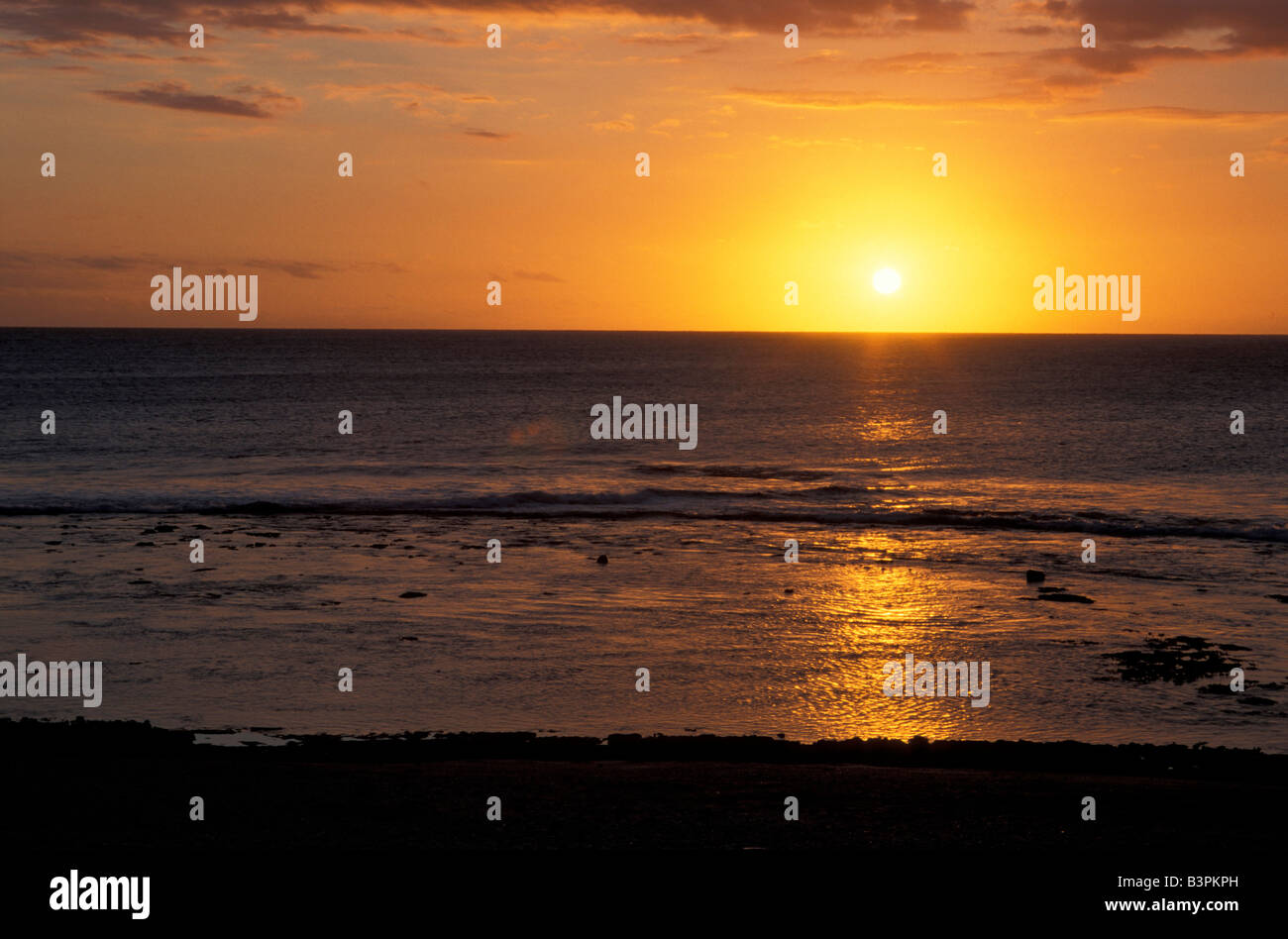 Sunset, Reunion island, Indian Ocean, Africa Stock Photo - Alamy