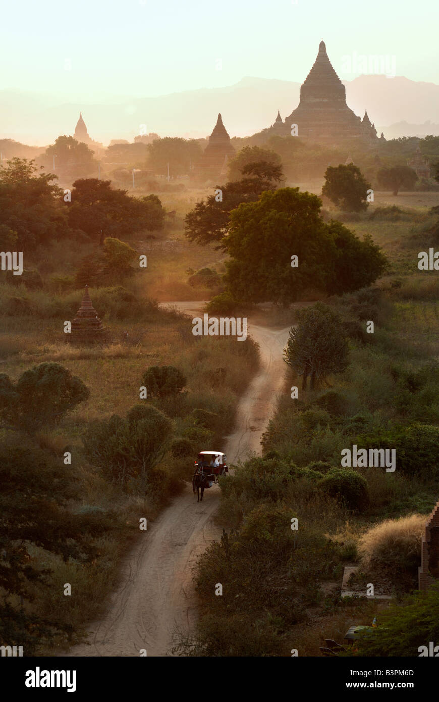 sunset view of Bagan area, Myanmar Stock Photo - Alamy