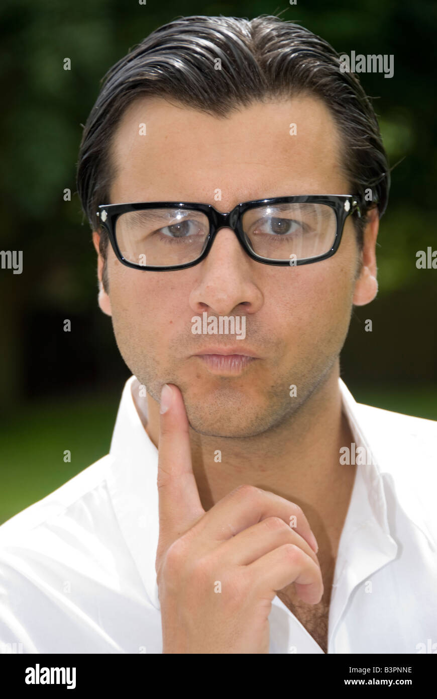 Geeky Man Model Released Shoot No 3685 Stock Photo - Alamy