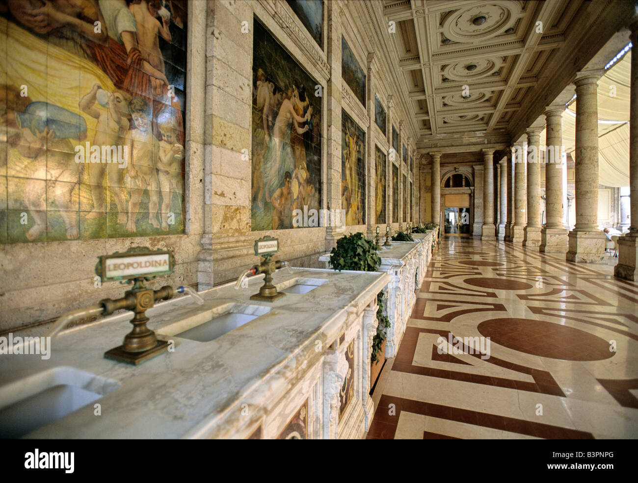 Covered walkway of the Tettuccio Spa, Montecatini Terme, Pistoia ...