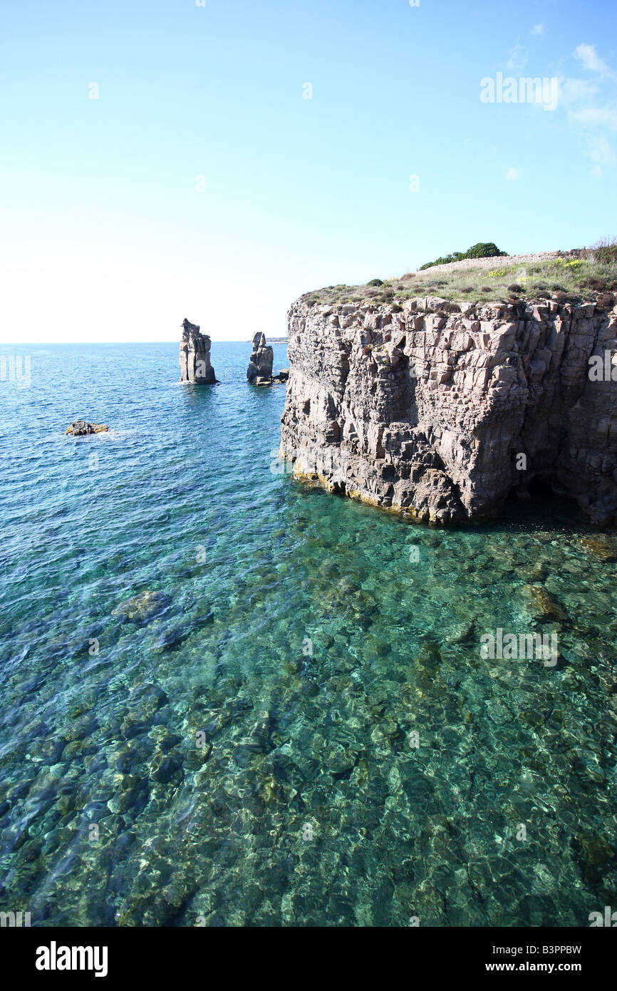 Le Colonne stacks, Carloforte, Sardinia, Italy Stock Photo - Alamy
