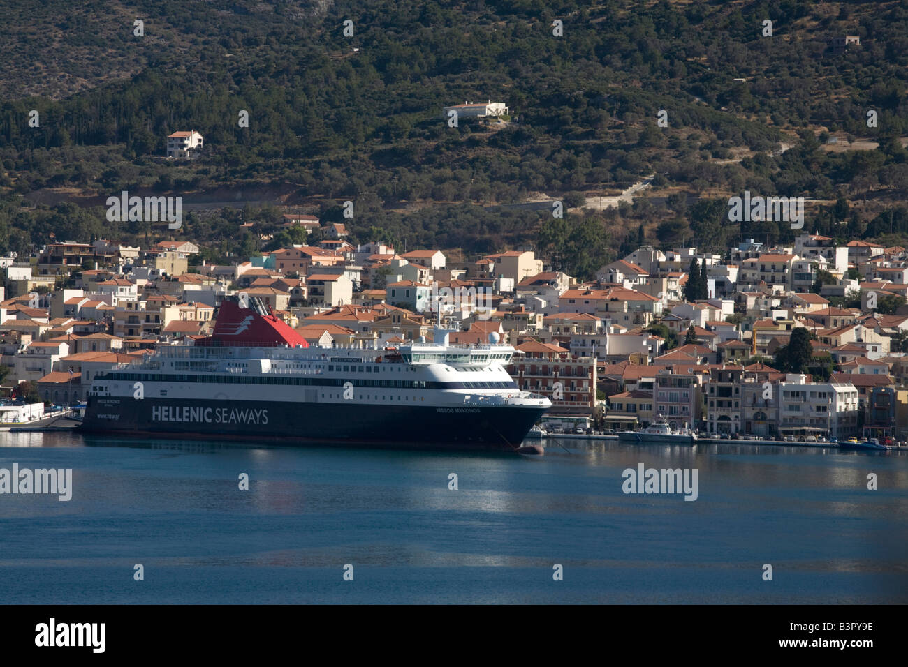 Ferry Vathy Samos Greece Stock Photo - Alamy