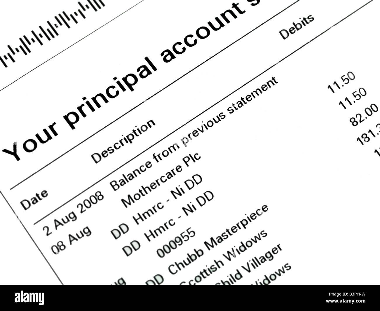Direct Debit Entry On A Bank Statement Stock Photo Alamy direct-debit-entry-on-a-bank-statement-stock-photo-alamy