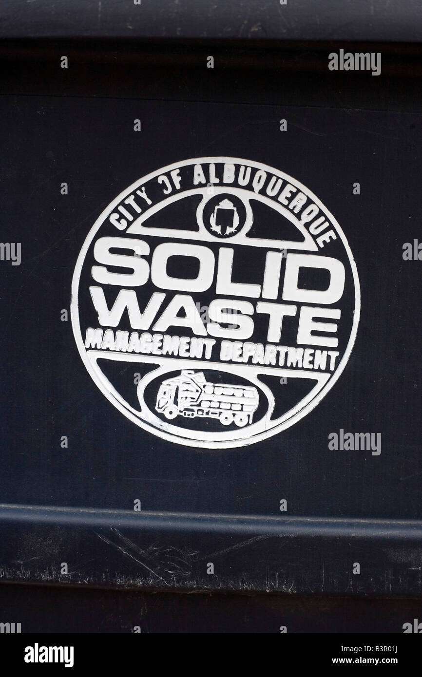 solid waste symbol trash garbage can united states city plastic Stock ...