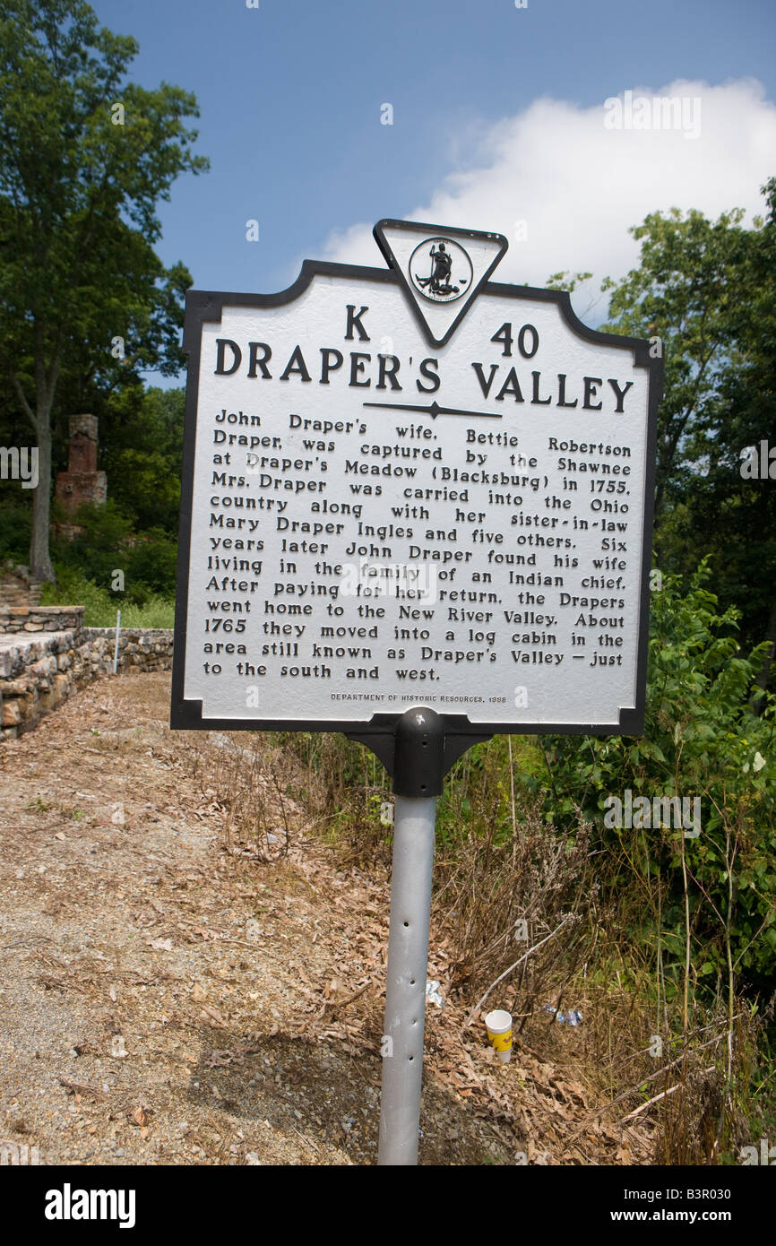 Virginia Historical Marker - Draper's Valley John Draper's wife, Bettie ...