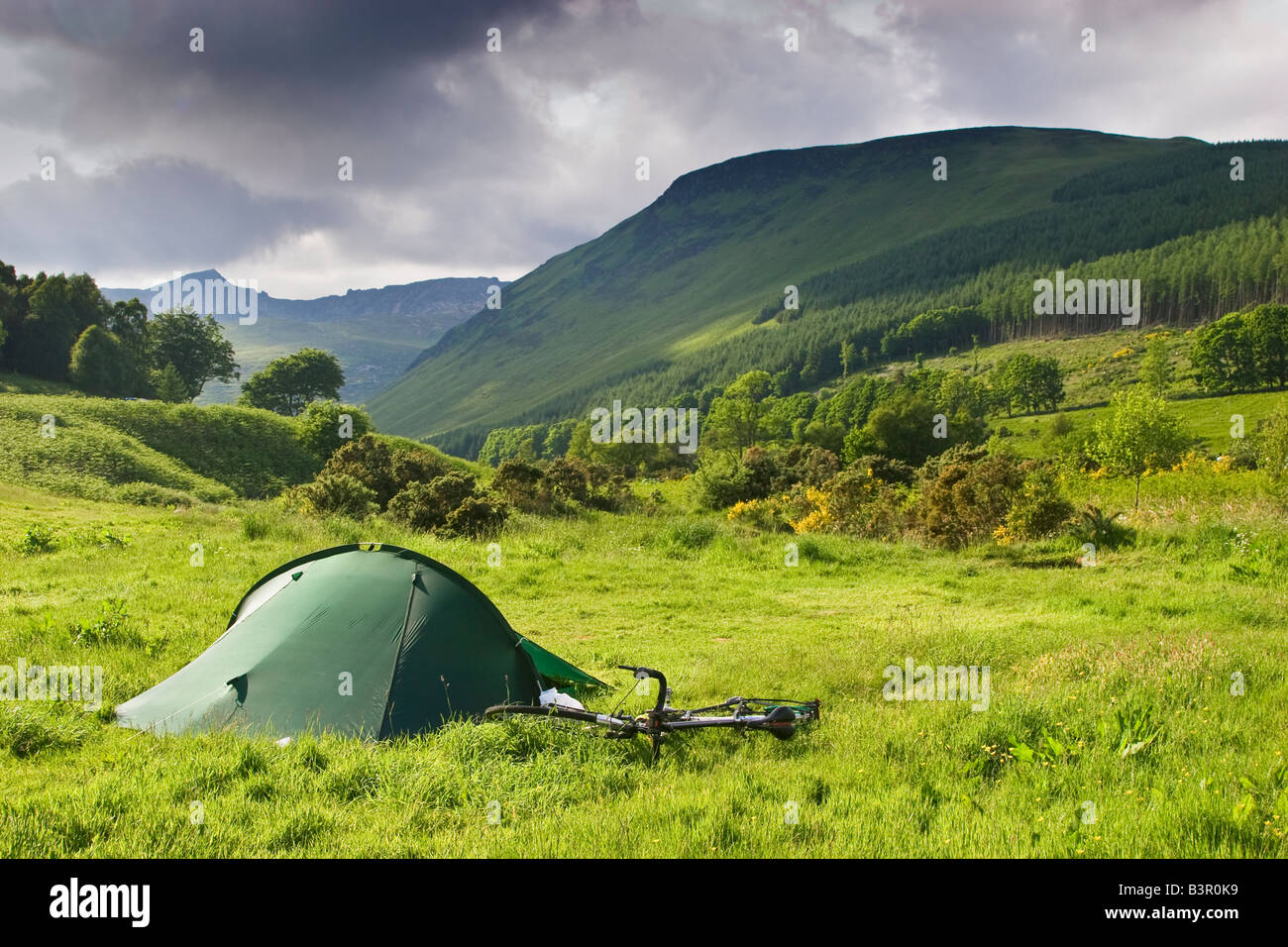 Camping landscape pitch glen rosa brodick arran tent cycle natural hi ...