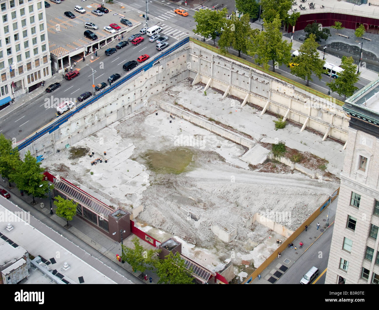 Reconstruction work in Downtown Seattle Stock Photo - Alamy