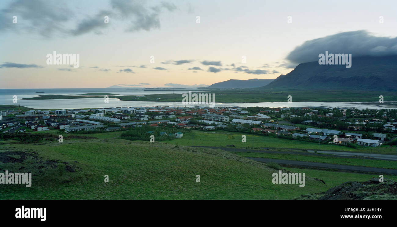 High angle view of Mosfellsbaer town, Reykjavik, Iceland Stock Photo ...