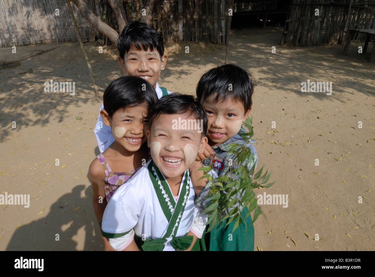 Myanmar girl traditional thanakha burmese hi-res stock photography and ...