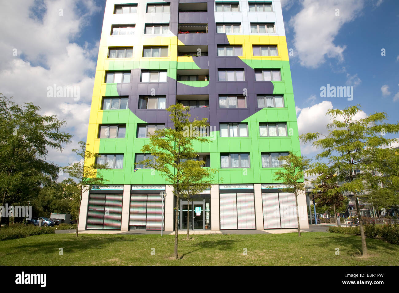 A Colorful tower block in the Freidrichstein area of Berlin Germany ...