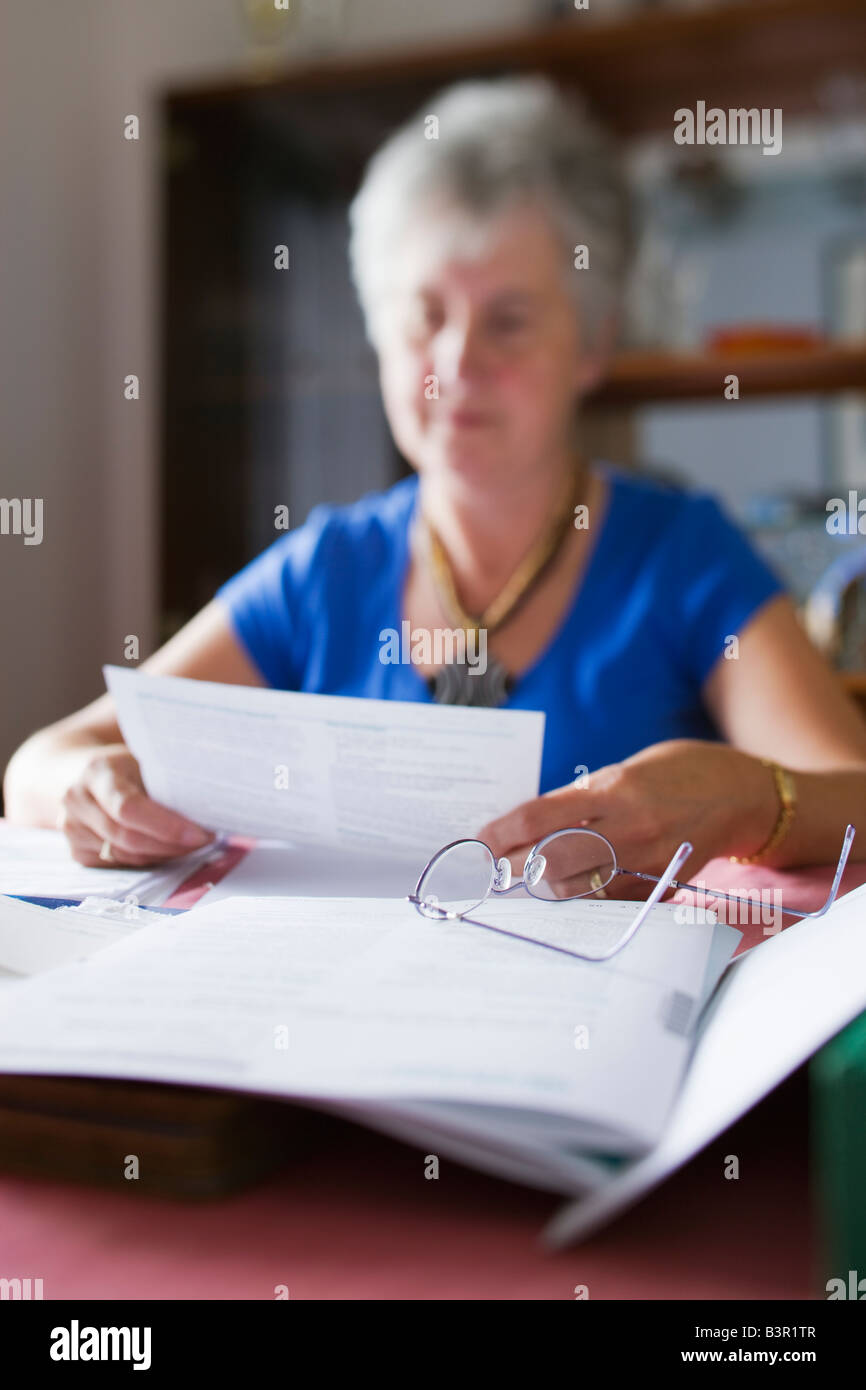 Woman working from home Stock Photo - Alamy
