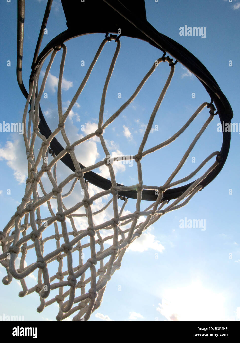 Basketball Hoop with Net Stock Photo - Alamy
