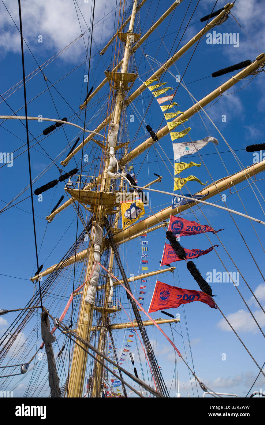 Sailing ship masts at the Tall Ships race in Liverpool July 2008 in ...