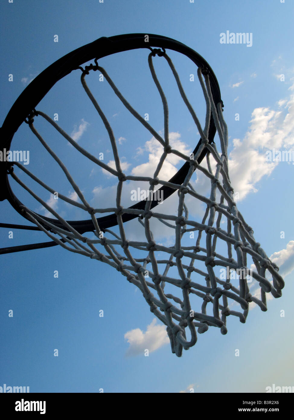 Basketball Hoop with Net Stock Photo - Alamy