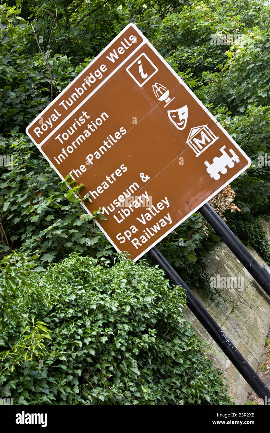 Tourist Information road sign for Royal Tunbridge Wells showing The ...