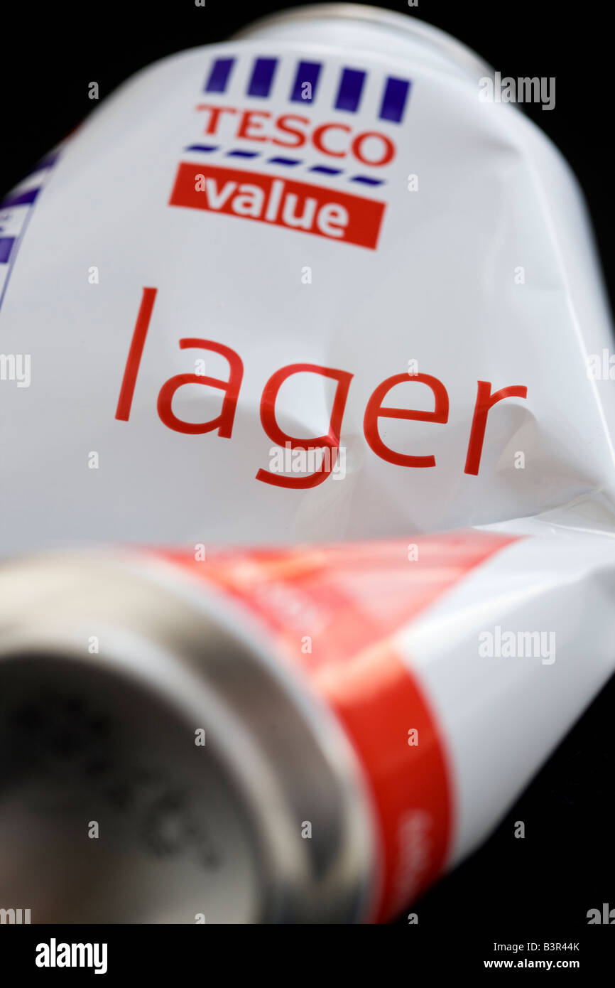 Can of Tesco Value Lager Stock Photo - Alamy