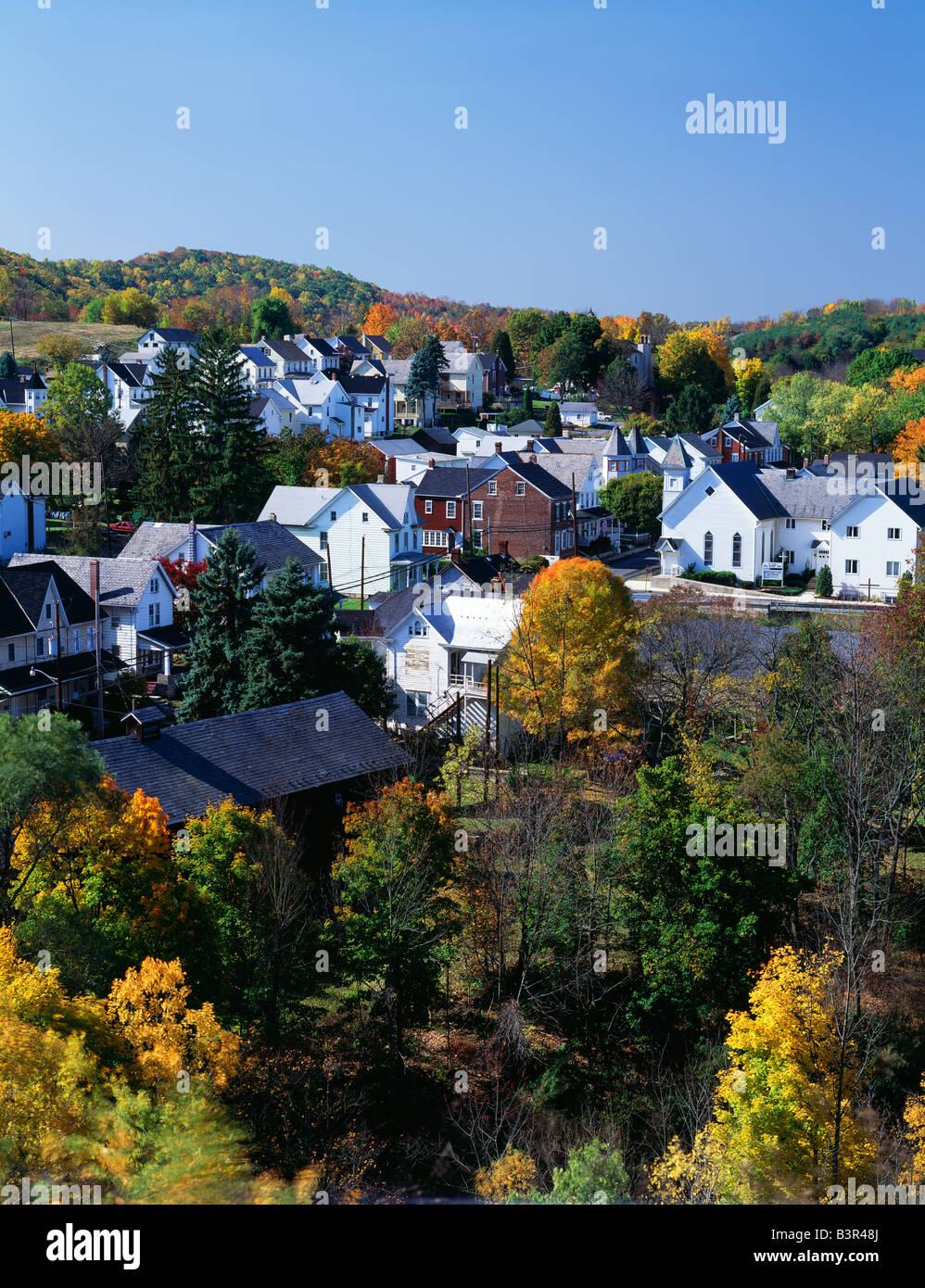 AUTUMN VIEW OF TOWN OF EMERALD SOUTH OF THE LEHIGH VALLEY TUNNEL ...