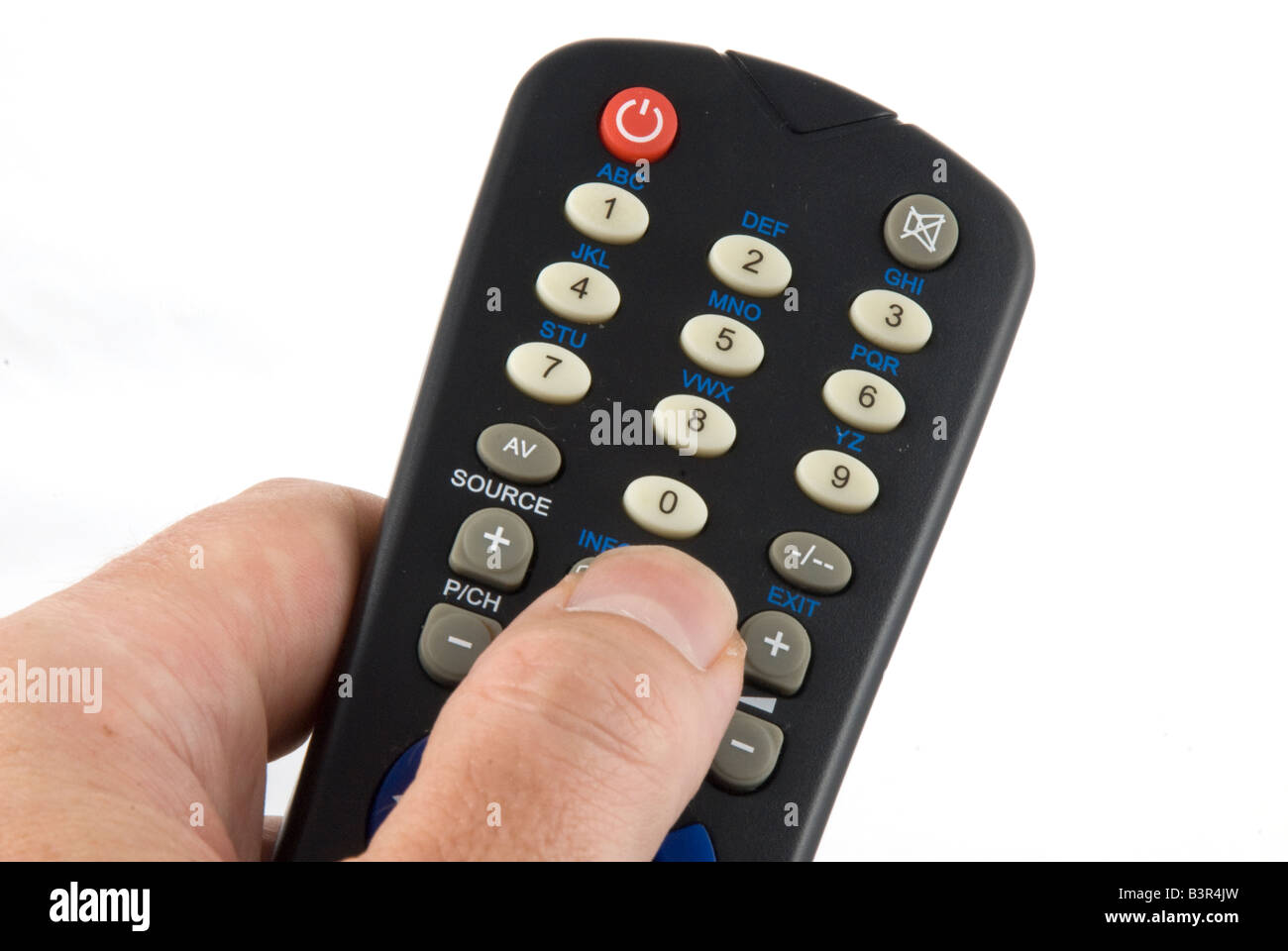 hand with tv remote control Stock Photo - Alamy