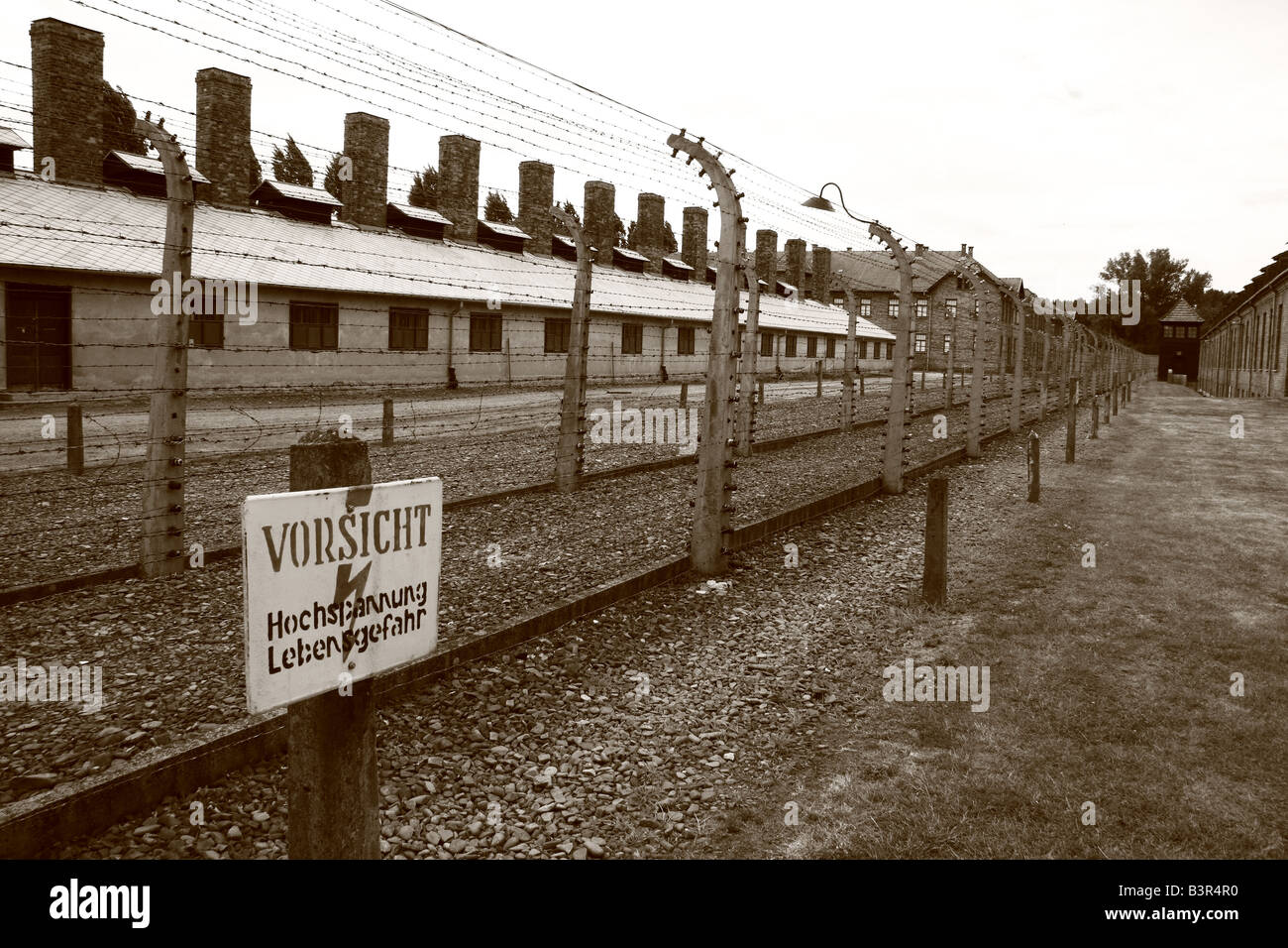 Fence black and white ww2 nazi 1944 barracks nazi hi-res stock ...