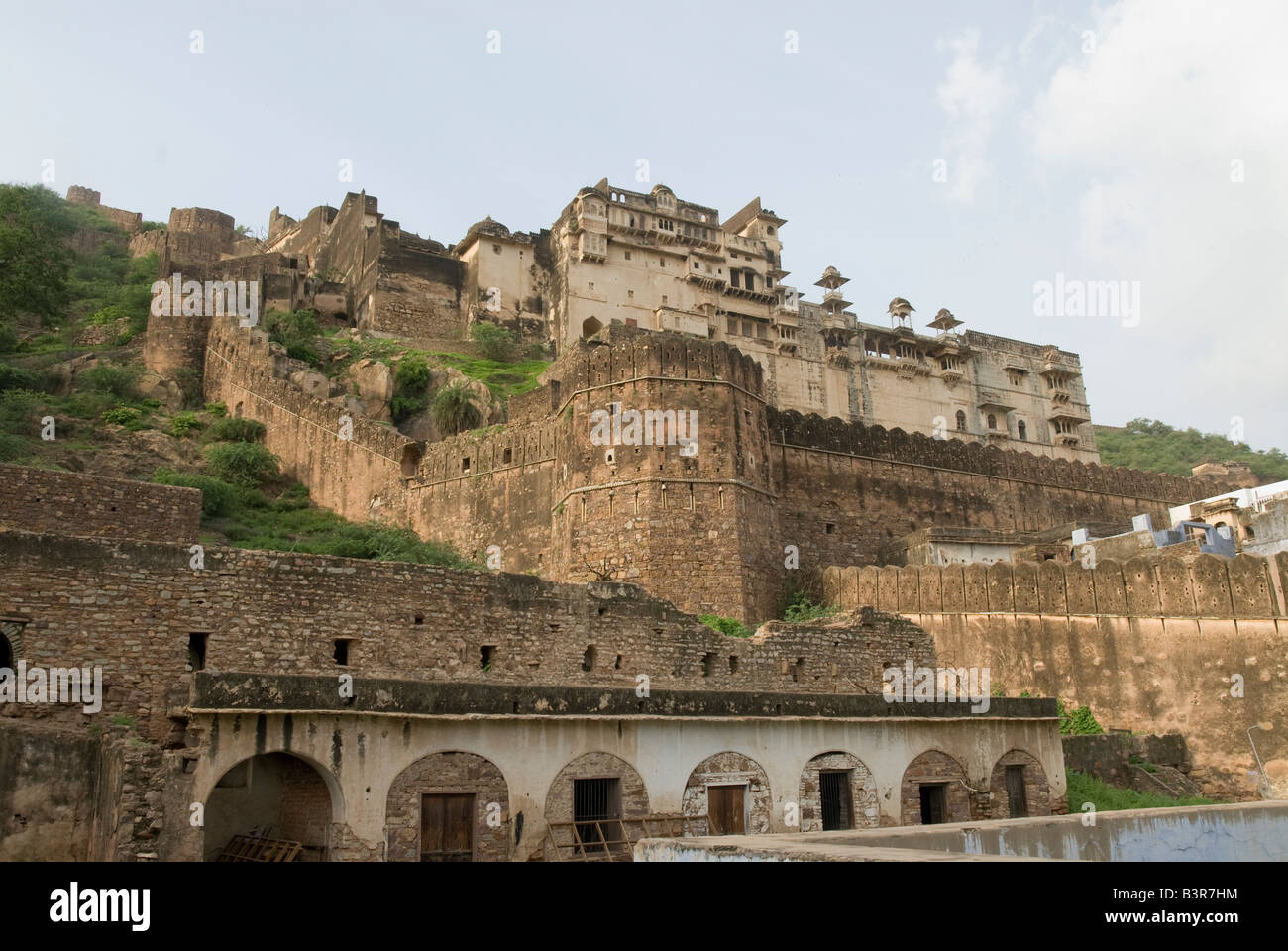 India Rajasthan Bundi exterior view of the Bundi fort and Palace built ...