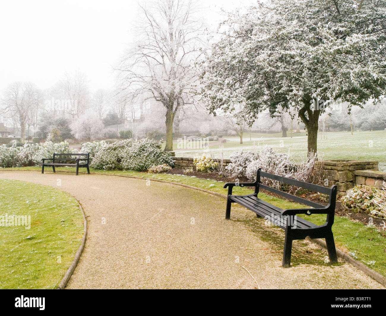 Winter at Carr Bank Park in Mansfield Town Centre, Nottinghamshire ...