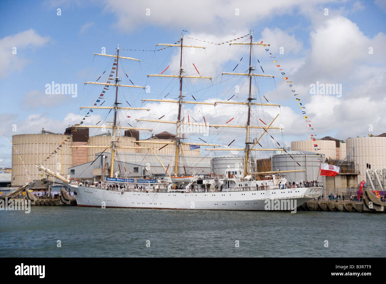 The Polish sailing ship the Dar Mlodziezy at the Tall Ships race in ...