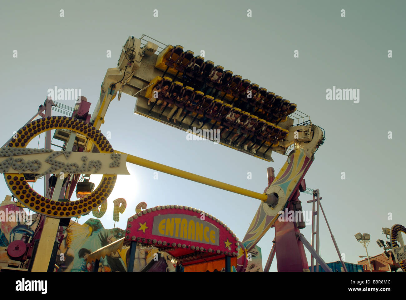 Visitors to Astroland in Coney Island ride the nauseating Top Spin ride ...