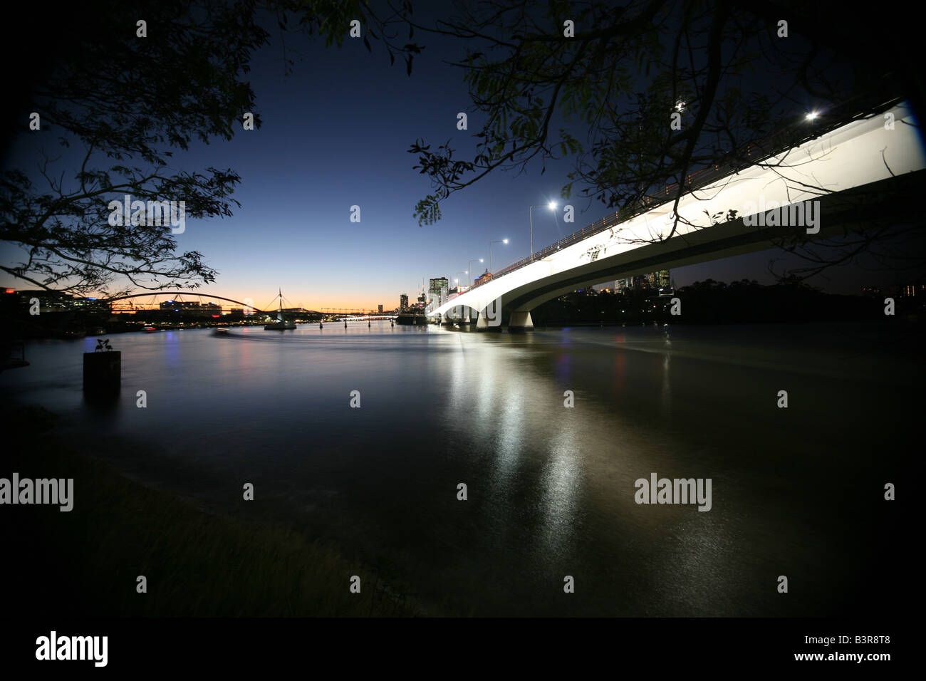 Captain Cook Bridge, over the Brisbane River, Brisbane, Australia Stock ...