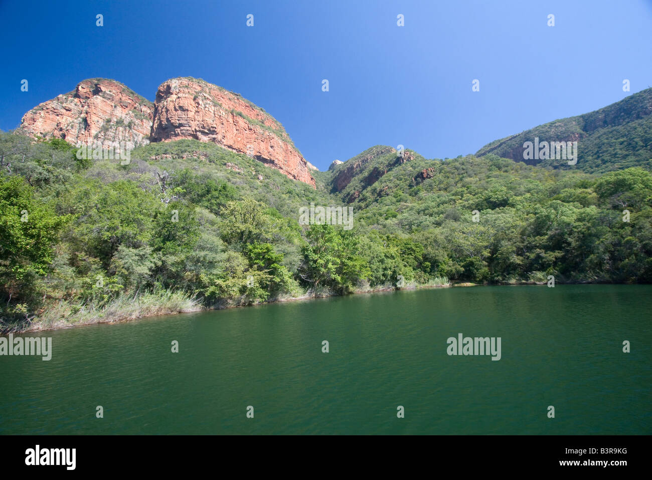View from the boat tour on Blyde dam in the Blyde River Canyon ...