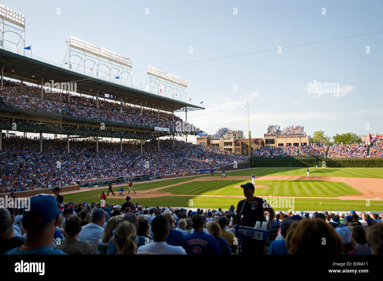 Chicago's Wrigley Field silhouette with beer vendor Stock Photo - Alamy