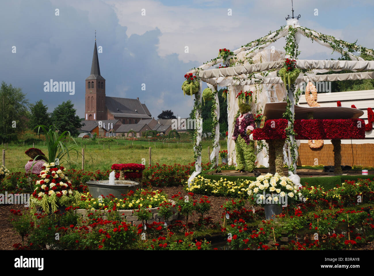 flower display at bi annual Rose festival Lottum Limburg Netherlands ...