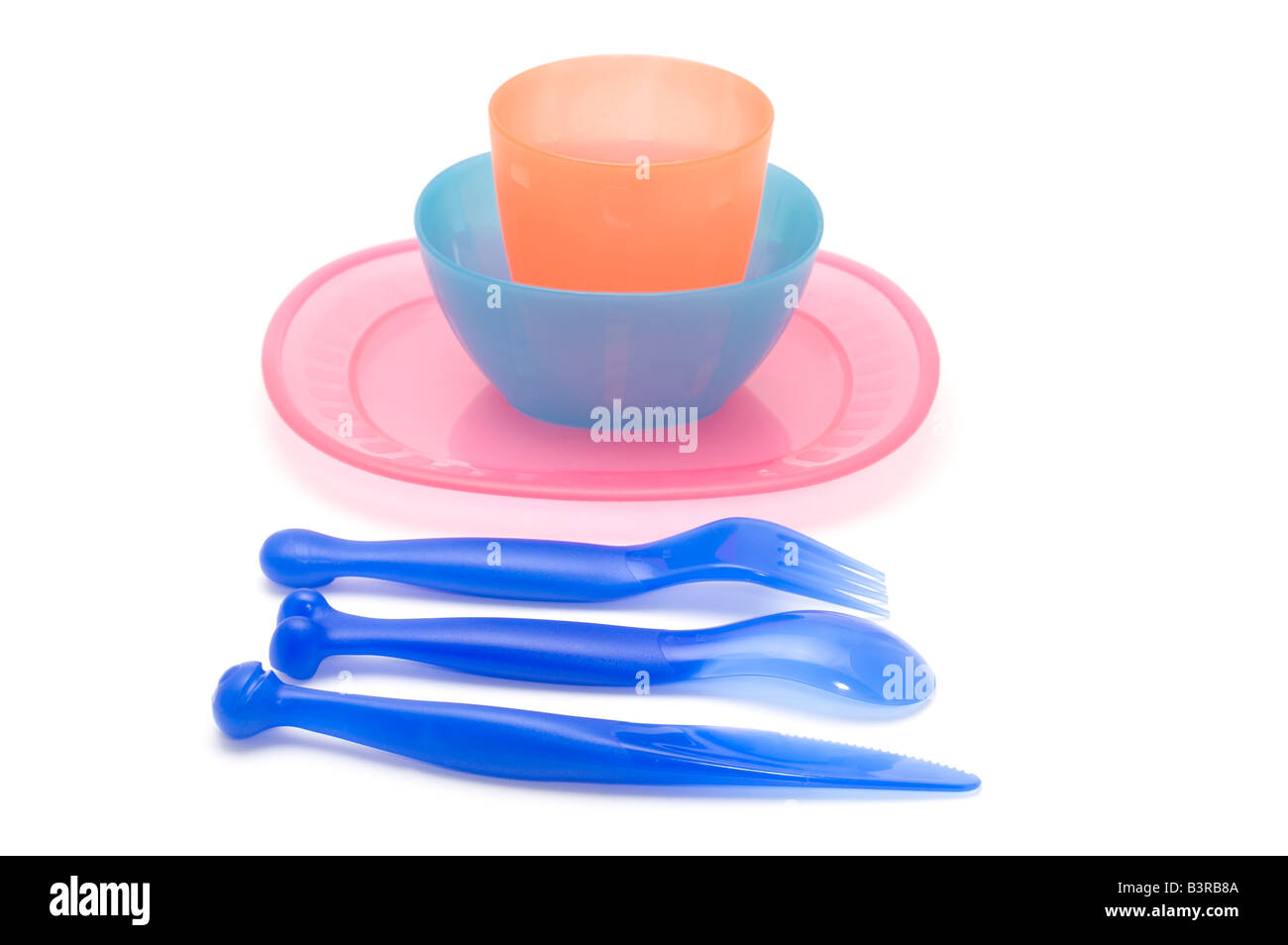 object on white kitchen utensil Set of plastic ware Stock Photo - Alamy
