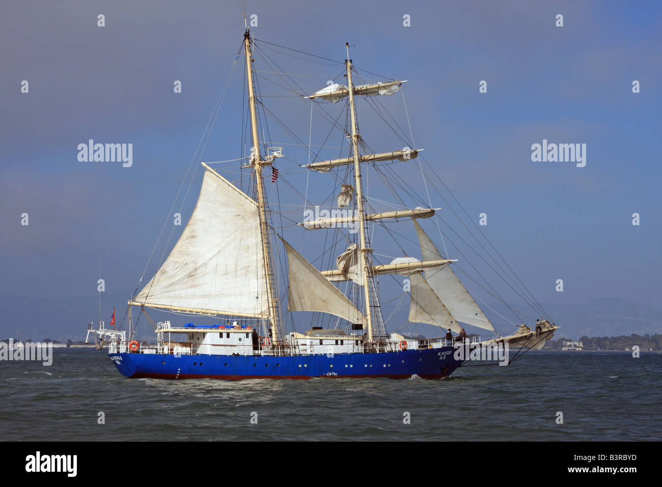 A large sailing vessel in San Francisco Bay, near San Francisco ...