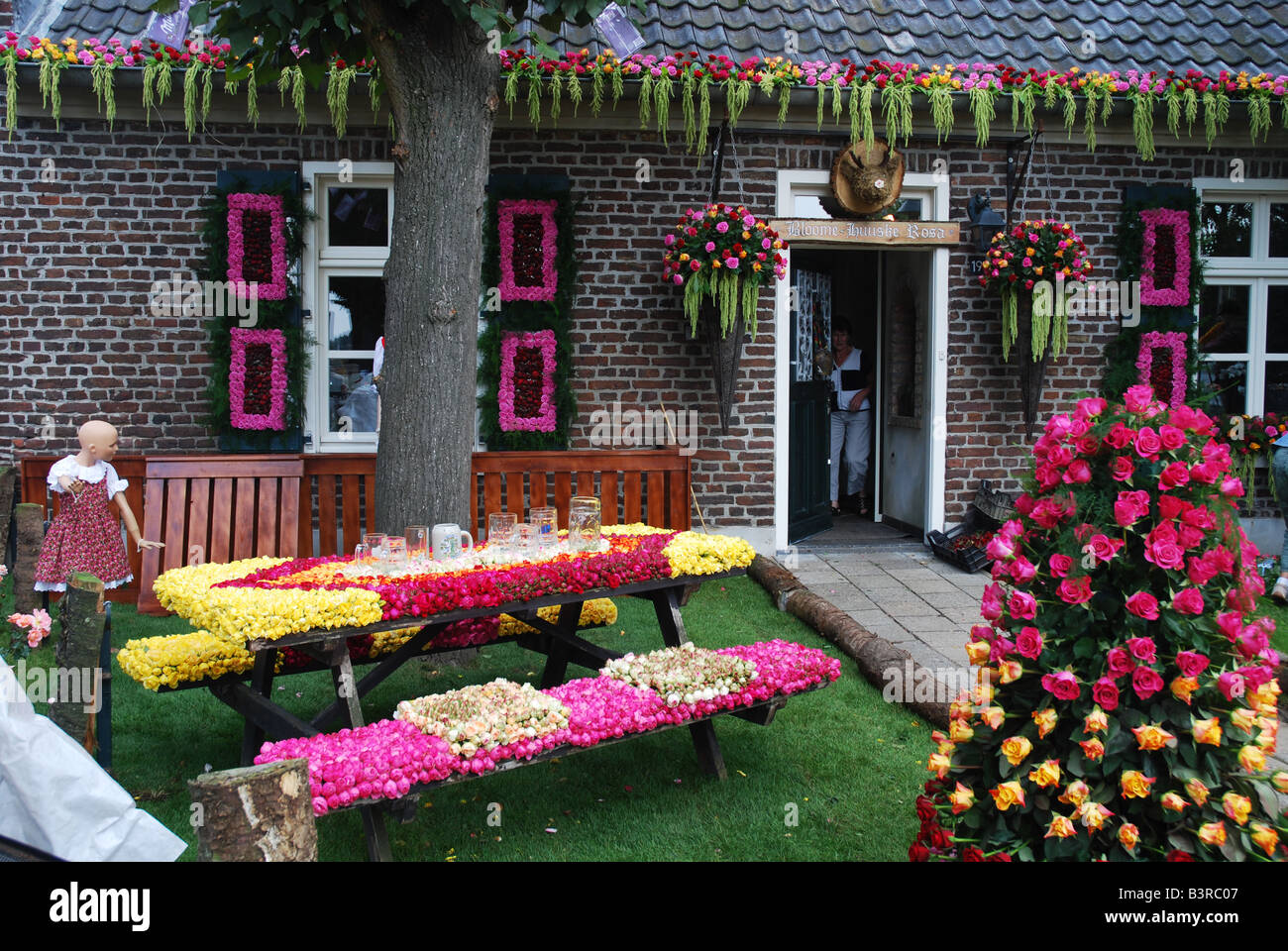 flower display at bi annual Rose festival Lottum Limburg Netherlands ...