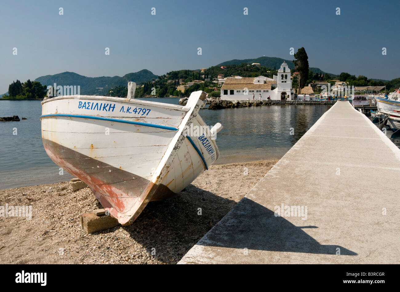 The Vlacherna Monastery of Panayia, Pontikonissi, Kanoni, Corfu, Greece ...